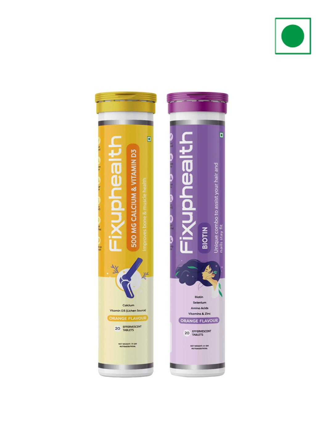 Buy Fixuphealth Calcium 500mg Bone Muscles Effervescent 20 Tablets ...