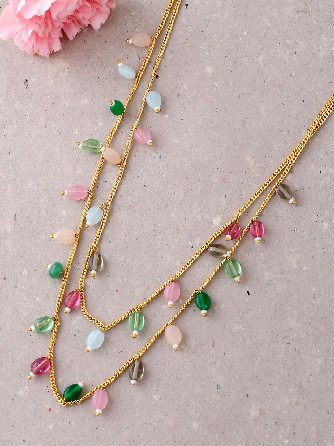 Buy DASTOOR Gold Plated Beaded Necklace - Necklace And Chains for Women ...