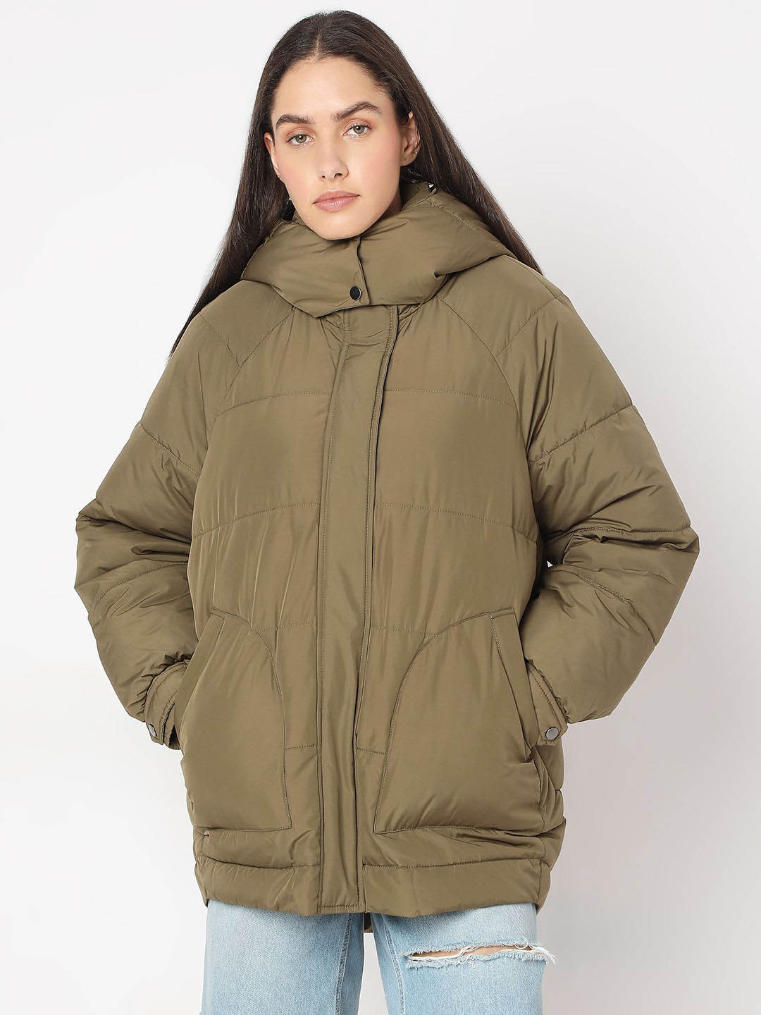 Buy Vero Moda Women Puffer Hooded Jacket - Jackets for Women 31100017 ...