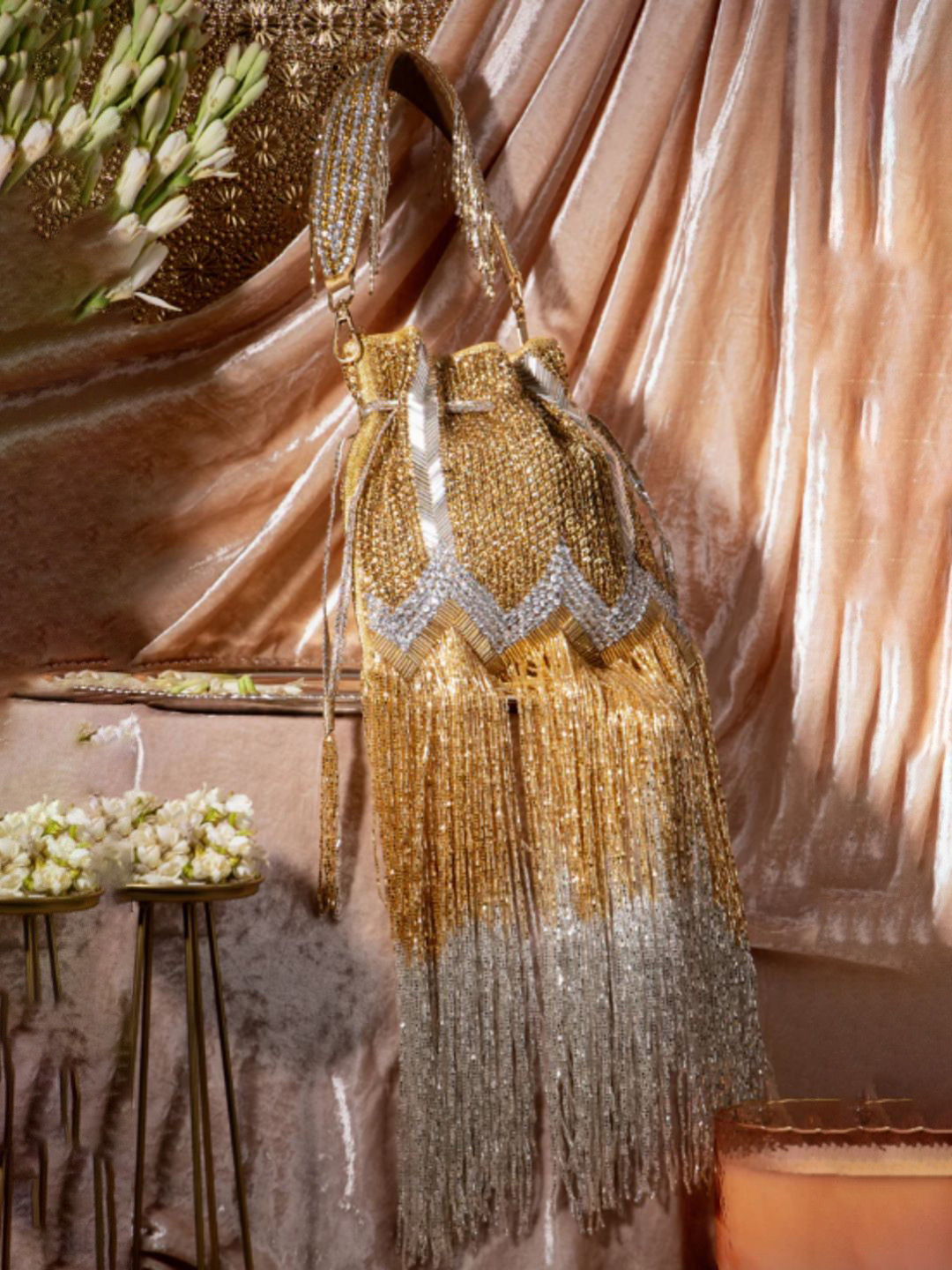 Buy Aloha By PS Embellished Structured Handheld Bag With Fringed ...