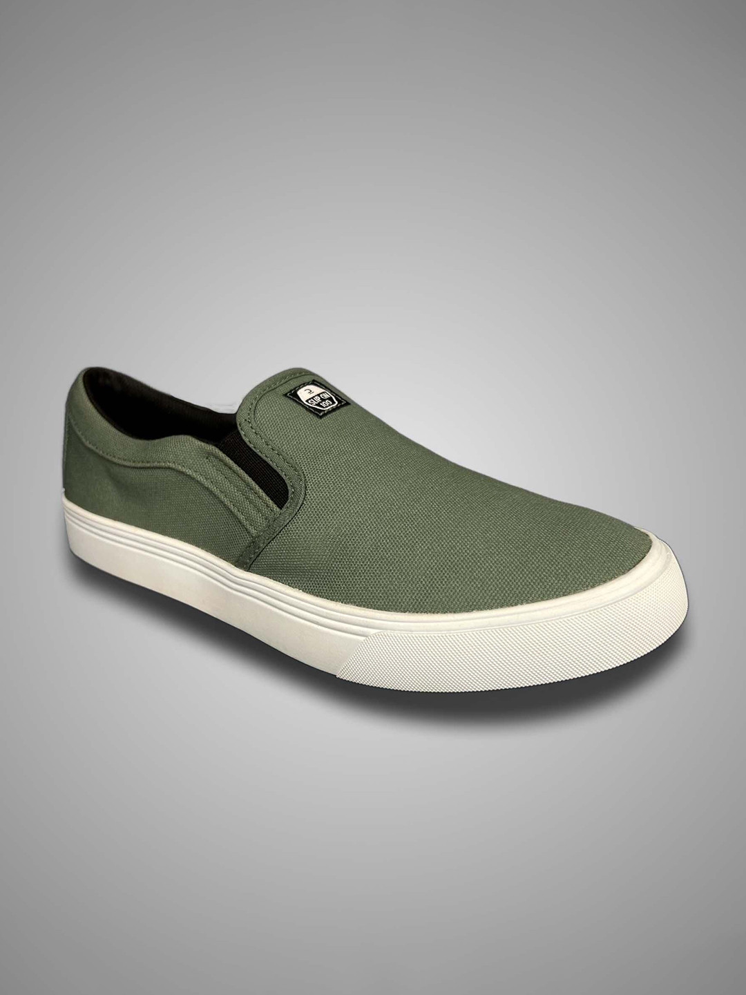 Buy OXELO By Decathlon Men Canvas Skateboarding Slip On Sneakers Olive ...