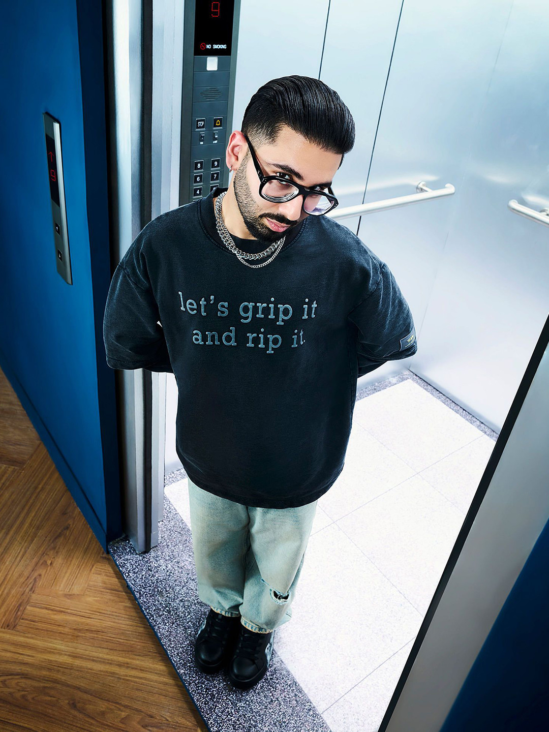 Buy Flying Machine Men Orry X Doctor's Sleeve Oversized T Shirt ...