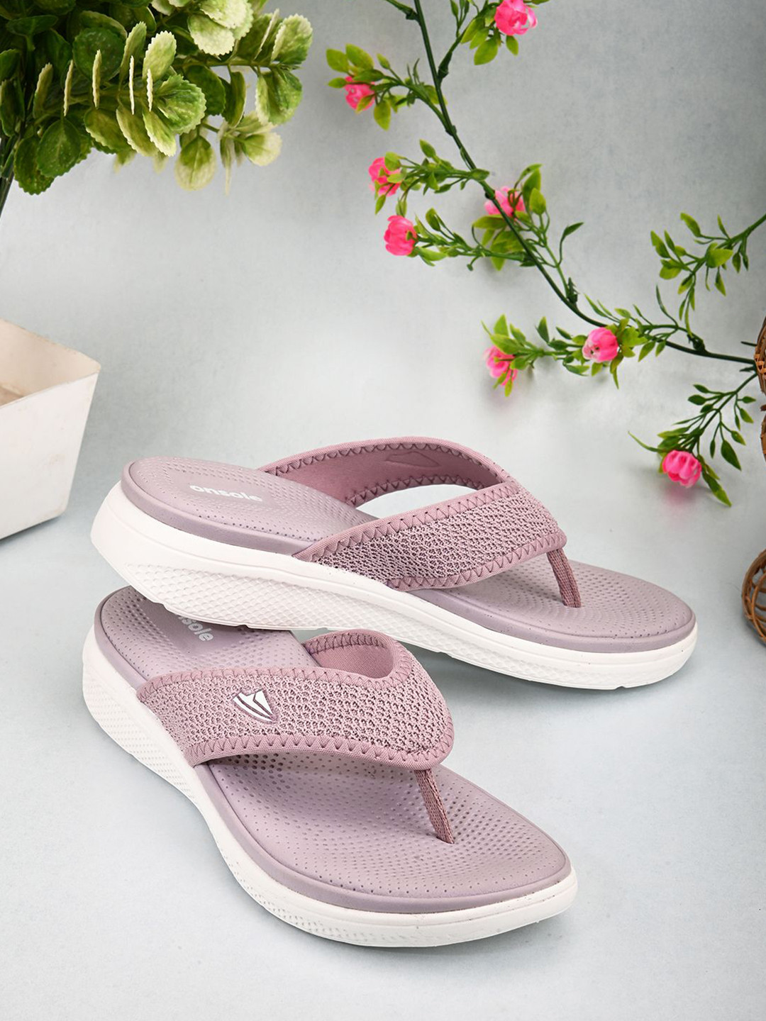Buy ONSOLE Women Self Design Thong Flip Flops - Flip Flops for Women ...