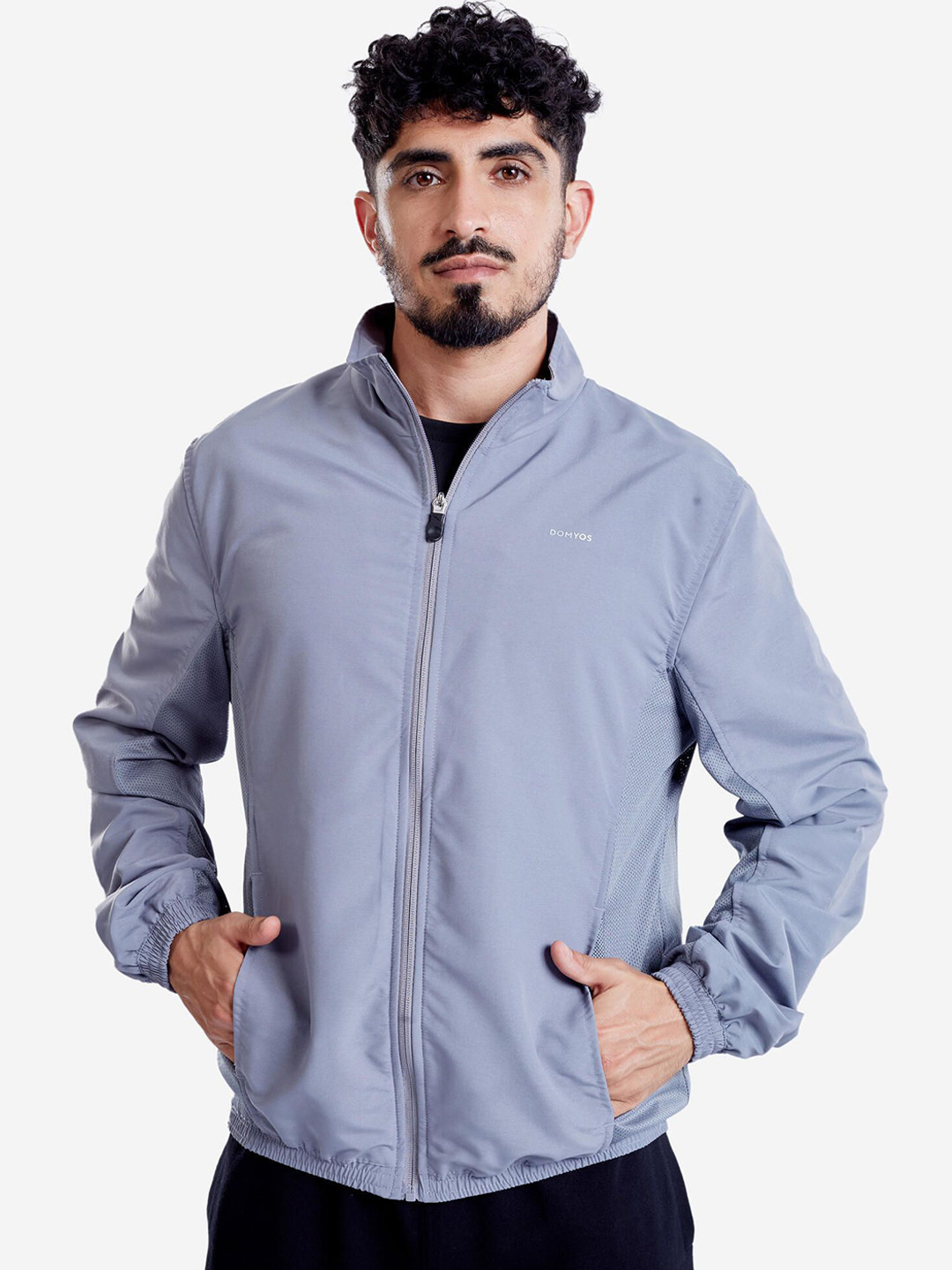 Buy Domyos By Decathlon Men Mock Collar Lightweight Sporty Jacket ...