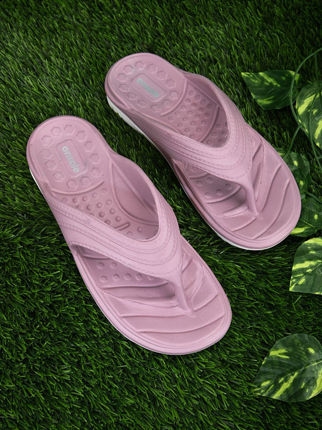 Buy ONSOLE Women Self Design Rubber Slip On - Flip Flops for Women ...