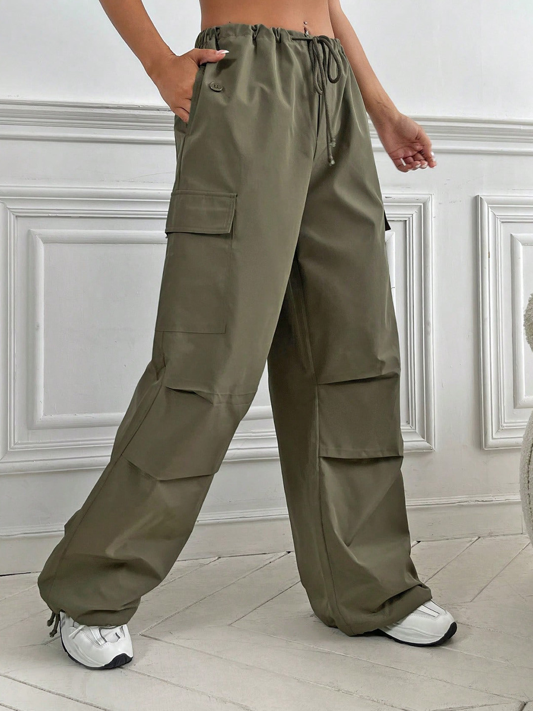Buy LA CHIC PICK Women Cotton Cargo Trousers - Trousers for Women ...