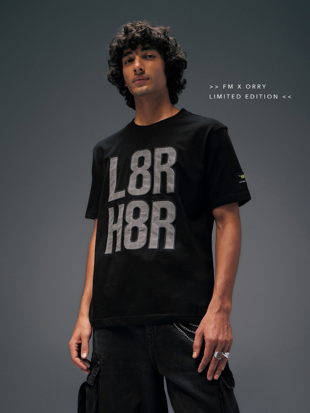 Buy Flying Machine Men Orry X Relaxed Fit Appliqued T Shirt - Tshirts ...