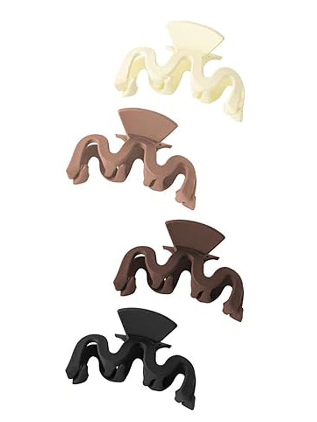 Buy Krelin Women Set Of 4 Matte Wiggle Hair Claw Clips - Hair Accessory ...