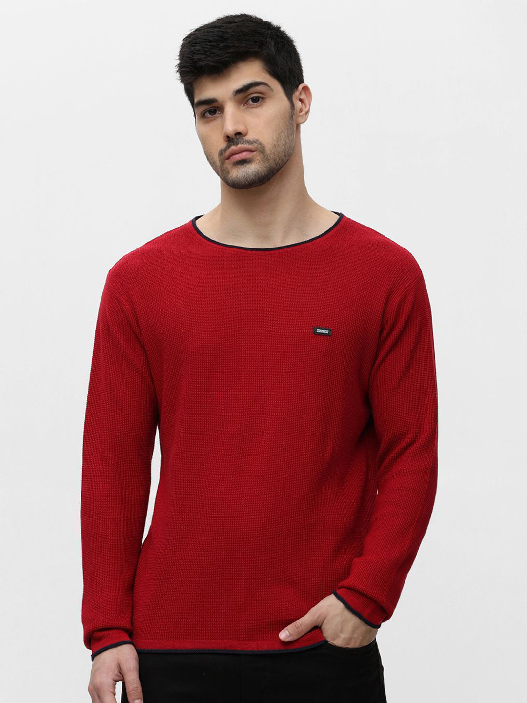 Buy Klub Fox Men Solid Cotton Pullover Sweater - Sweaters for Men ...