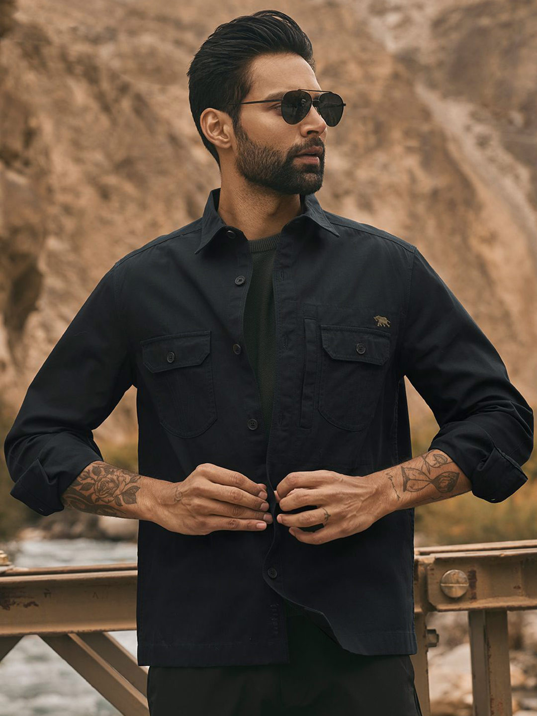 Buy Casual Men Solid Twill Woven Cotton Overshirt - Shirts for Men ...