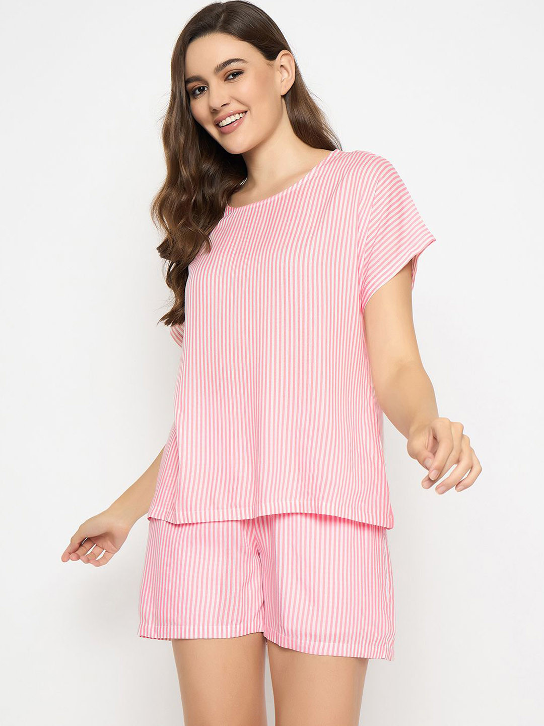 Buy Clovia Women Striped Night Suit - Night Suits for Women 31156762 ...