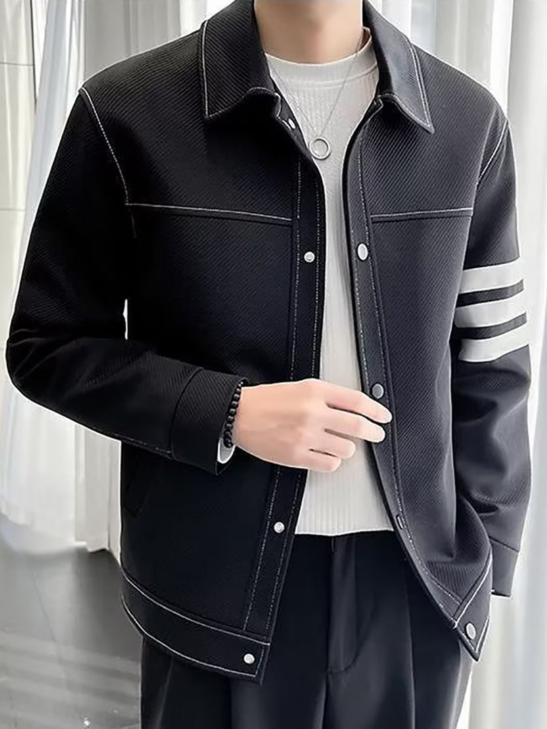 Buy StyleCast X Revolte Men Spread Collar Solid Casual Tailored Jacket ...