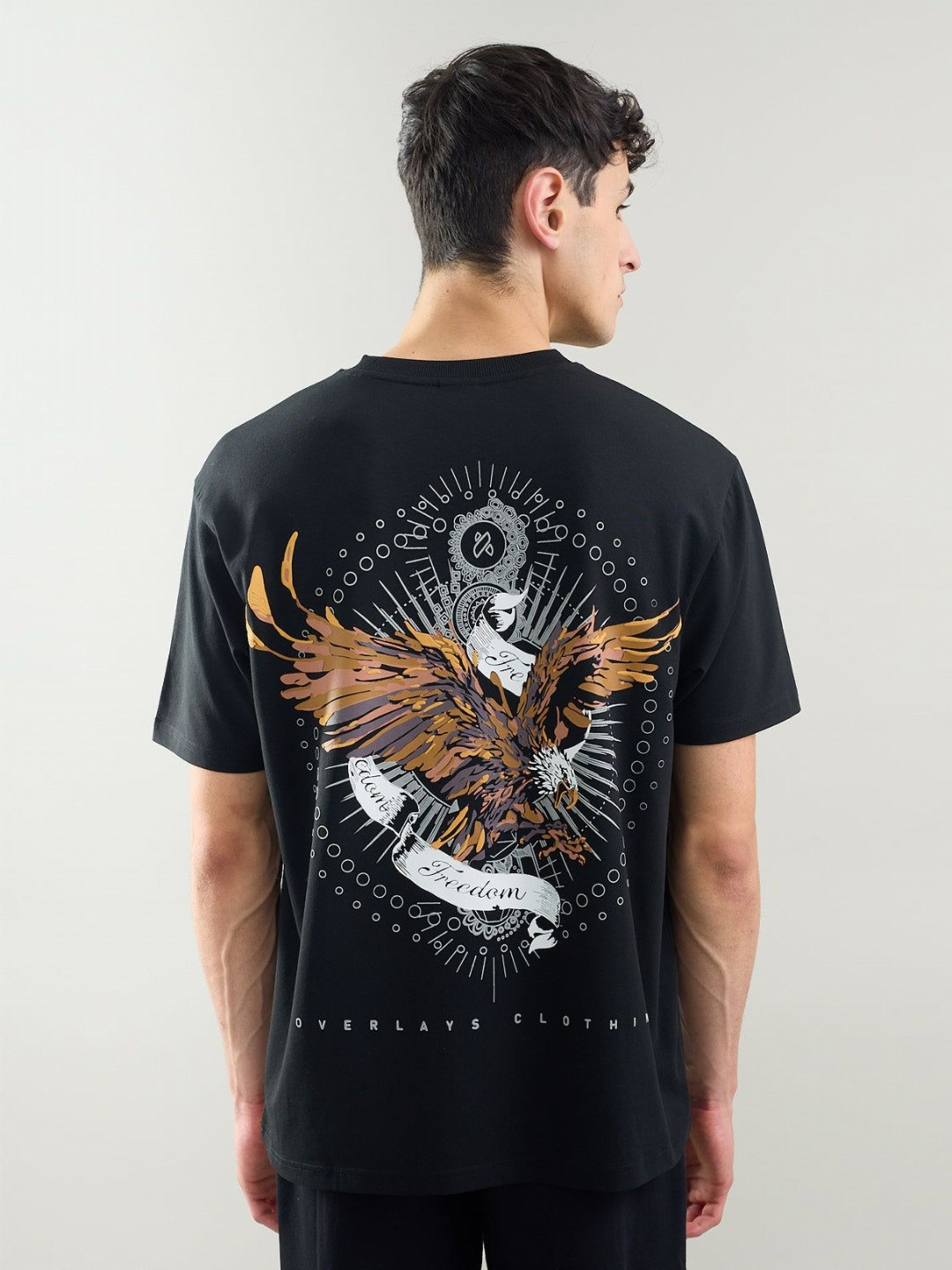 Buy Overlays Relaxed Fit Freedom Printed T Shirt - Tshirts for Men ...