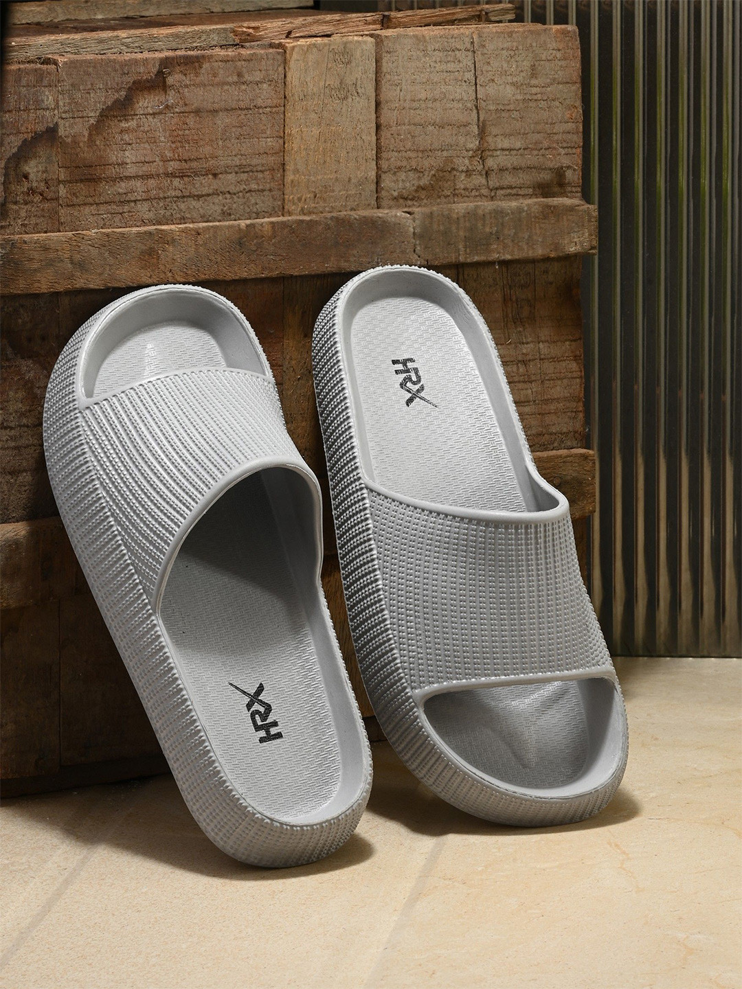 Buy HRX By Hrithik Roshan Men Rubber Solid Sliders - Flip Flops for Men ...