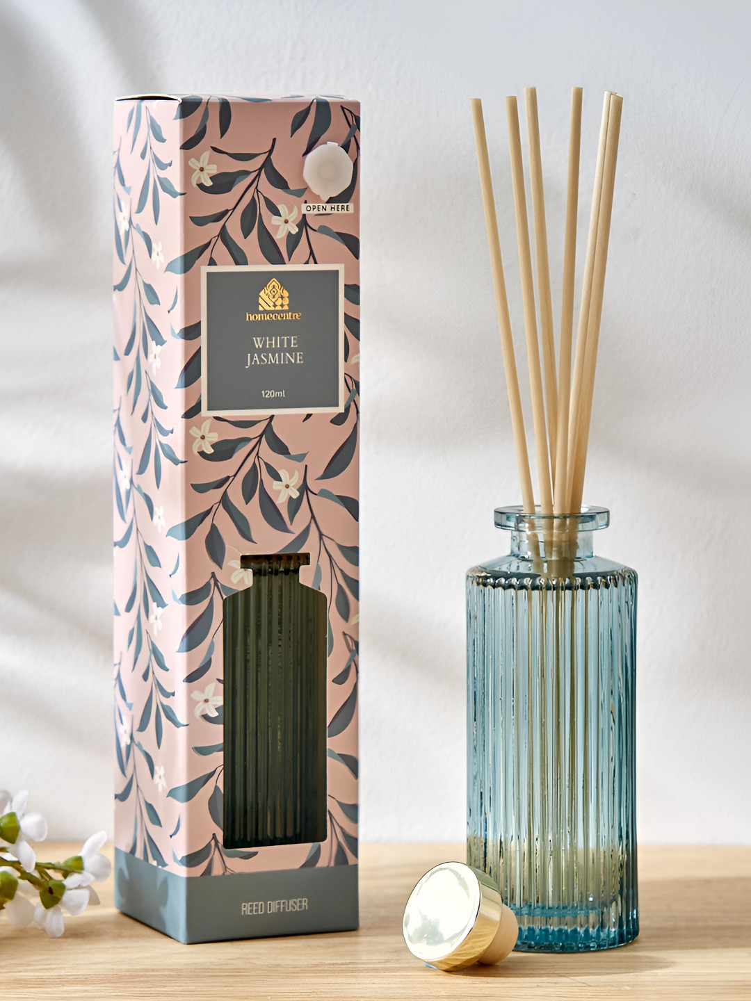 Buy Home Centre Blue & White Jasmine Reed Diffuser Set 120ml - Aroma ...