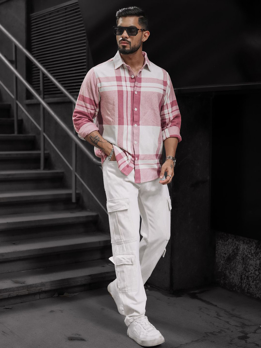 Buy Powerlook Men Spread Collar Tartan Checked Casual Shirt - Shirts ...