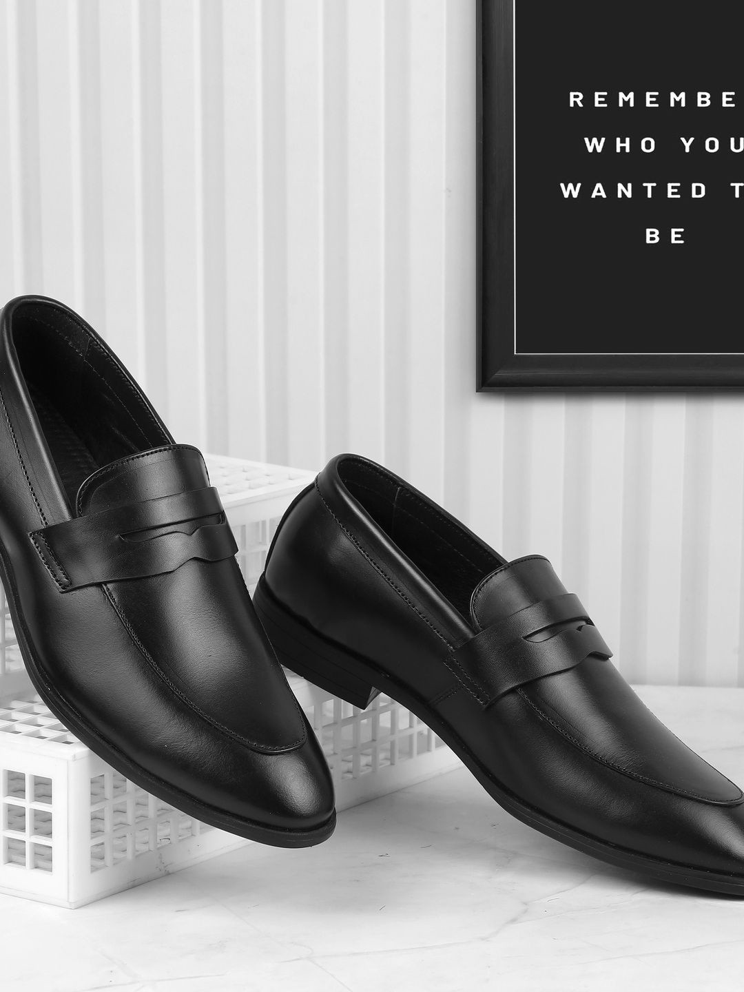 Buy Metro Men Solid Leather Round Toe Formal Slip Ons - Formal Shoes ...
