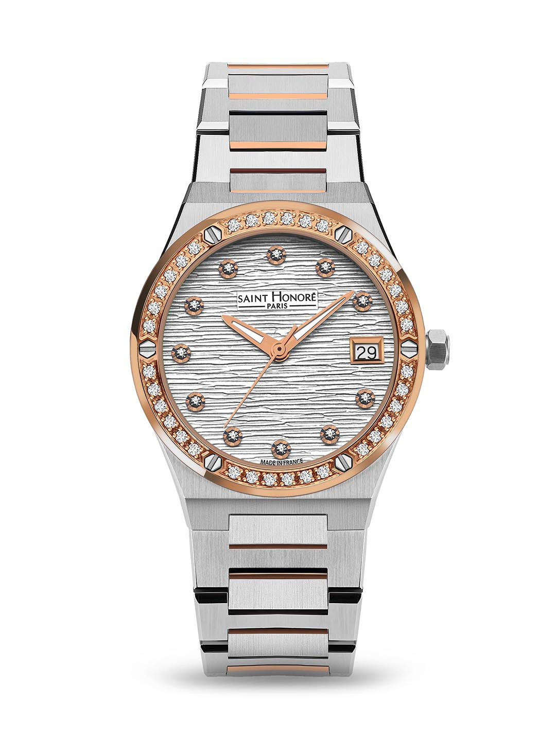 Buy SAINT HONORE PARIS Women Haussmann Lady Quartz Silver Round Watch ...