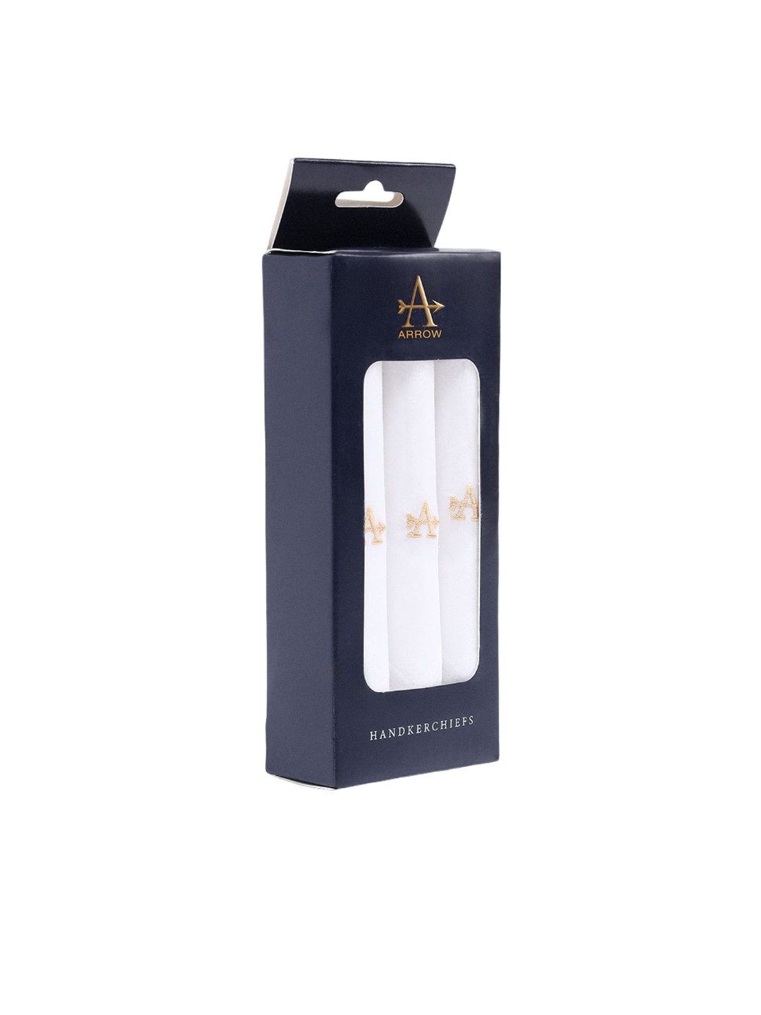 Buy Arrow Men Pack Of Solid Brand Logo 3 Pure Cotton Handkerchiefs ...