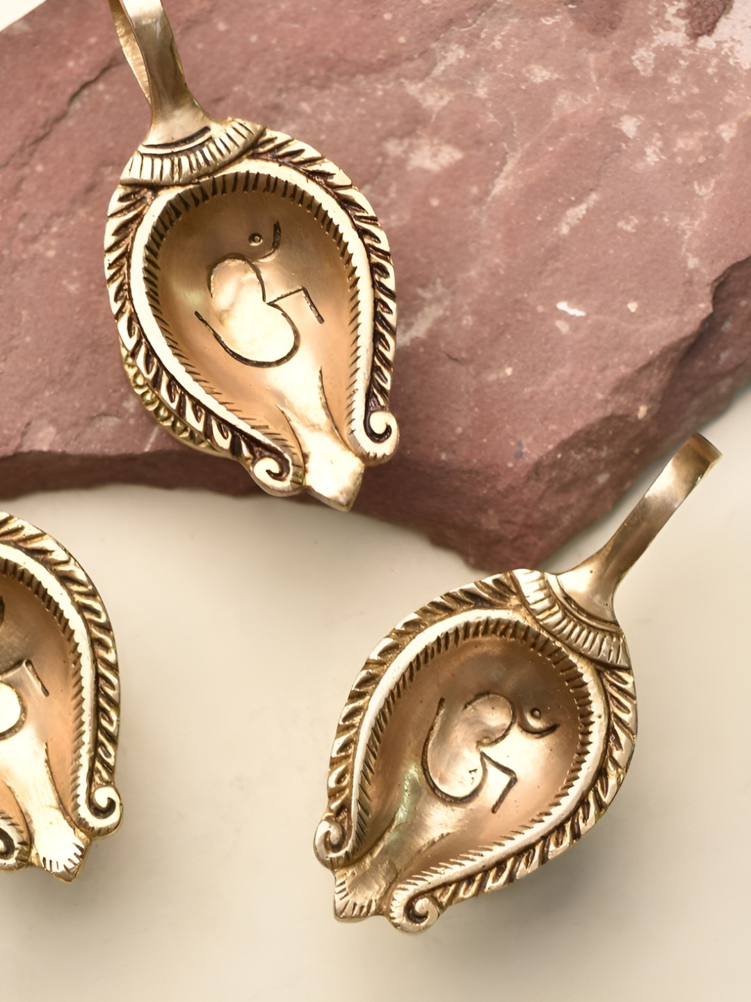 Buy Indianshelf Gold Toned 3 Pieces Brass Diwali Deepam - Pooja ...