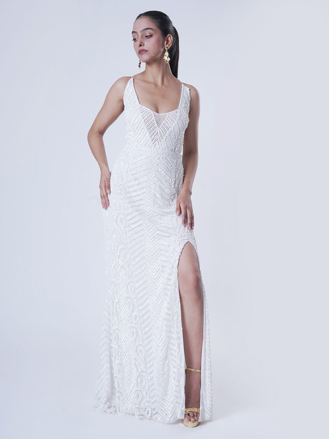 Buy UPGRADE Women Embellished Net Maxi Dress - Dresses for Women ...