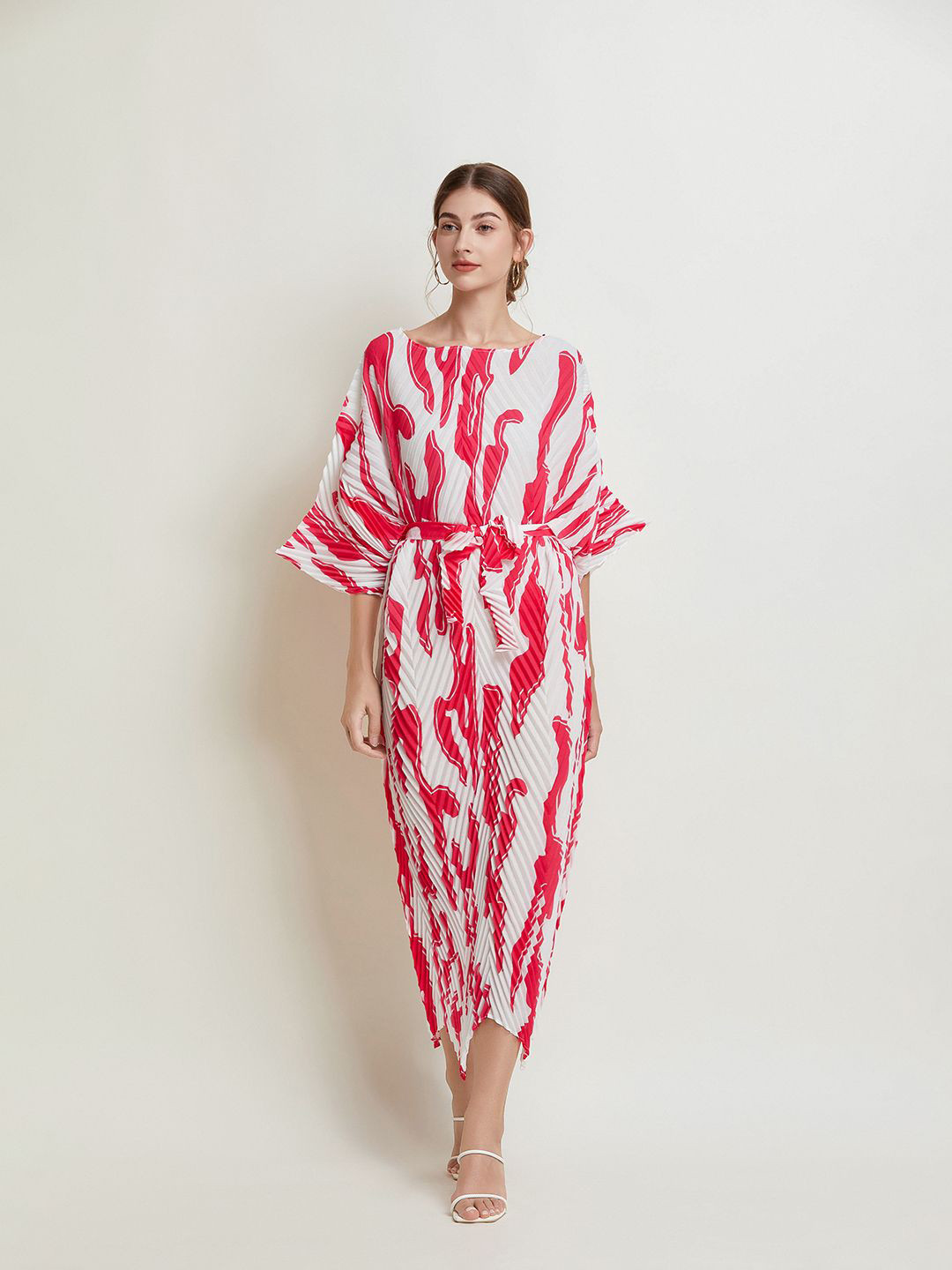 Buy JC Collection Women Abstract Printed Flared Sleeve A Line Dress ...