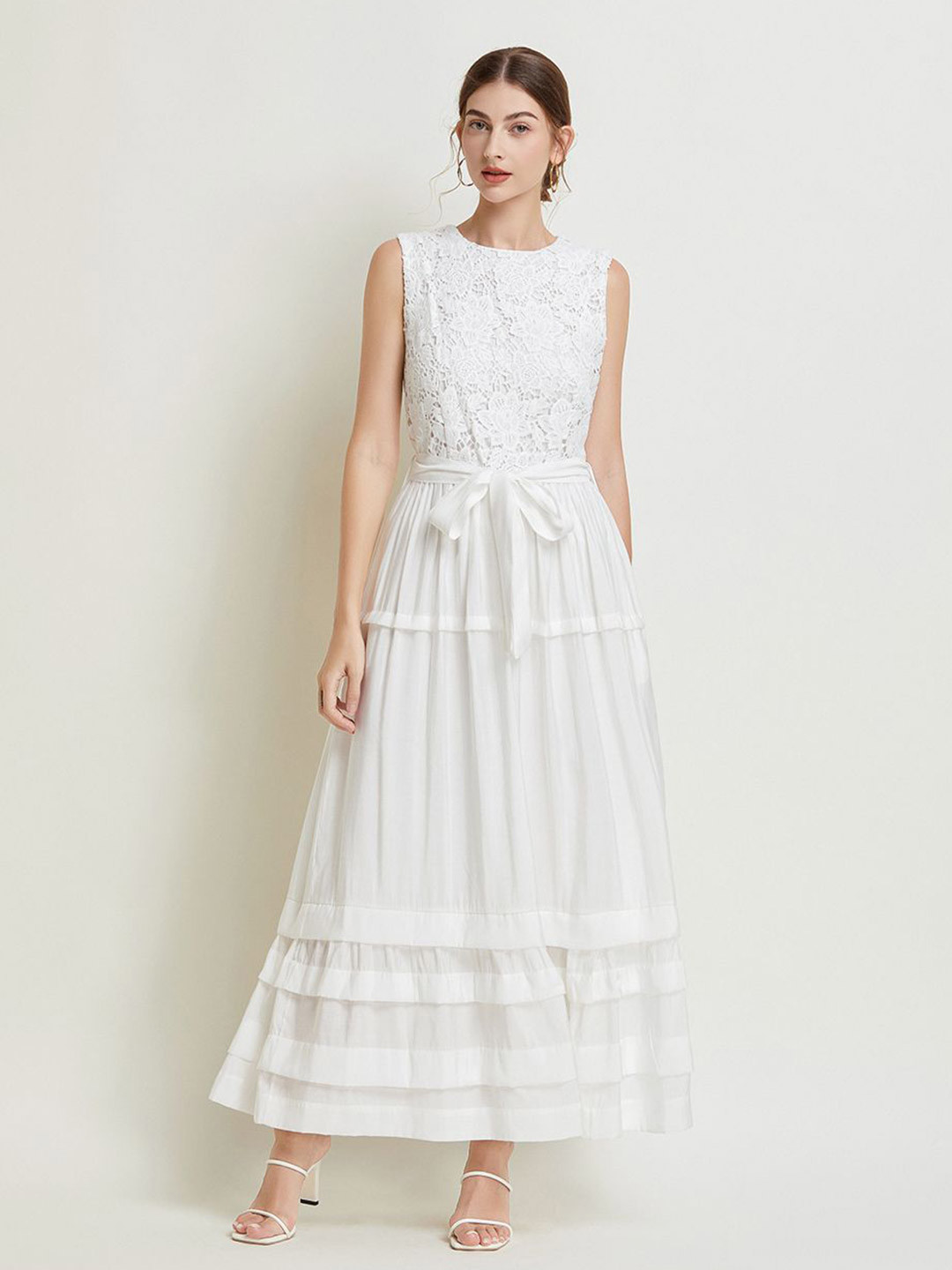 Buy JC Collection Women Self Design Round Neck Maxi Dress - Dresses for ...