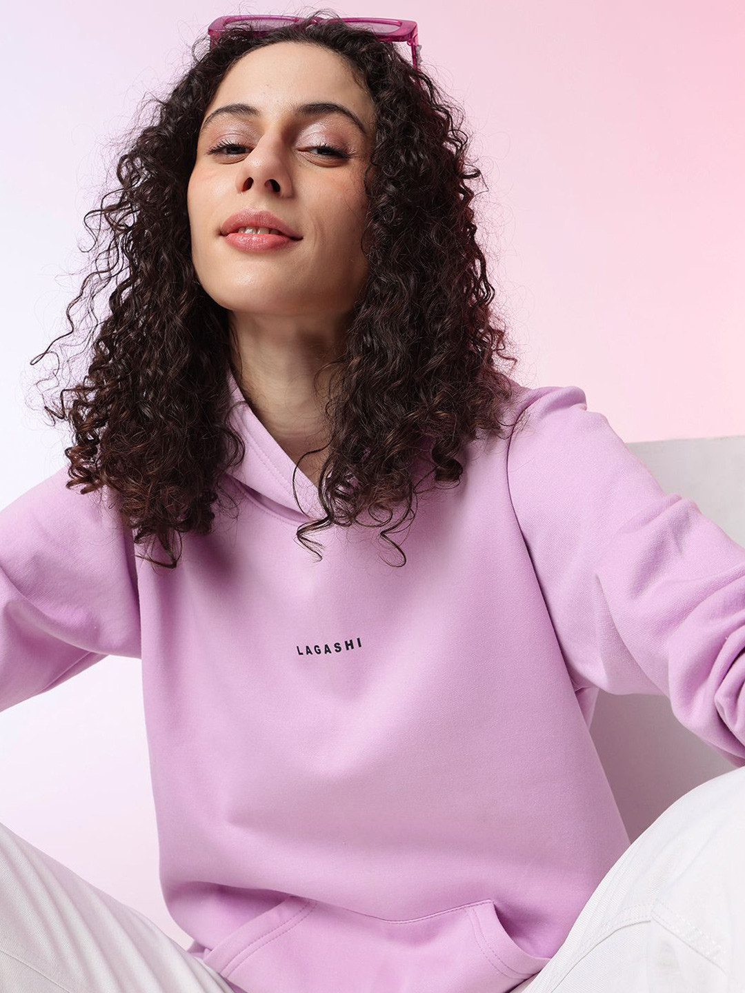 Buy Lagashi Women Solid Hooded Cotton Sweatshirt - Sweatshirts for ...