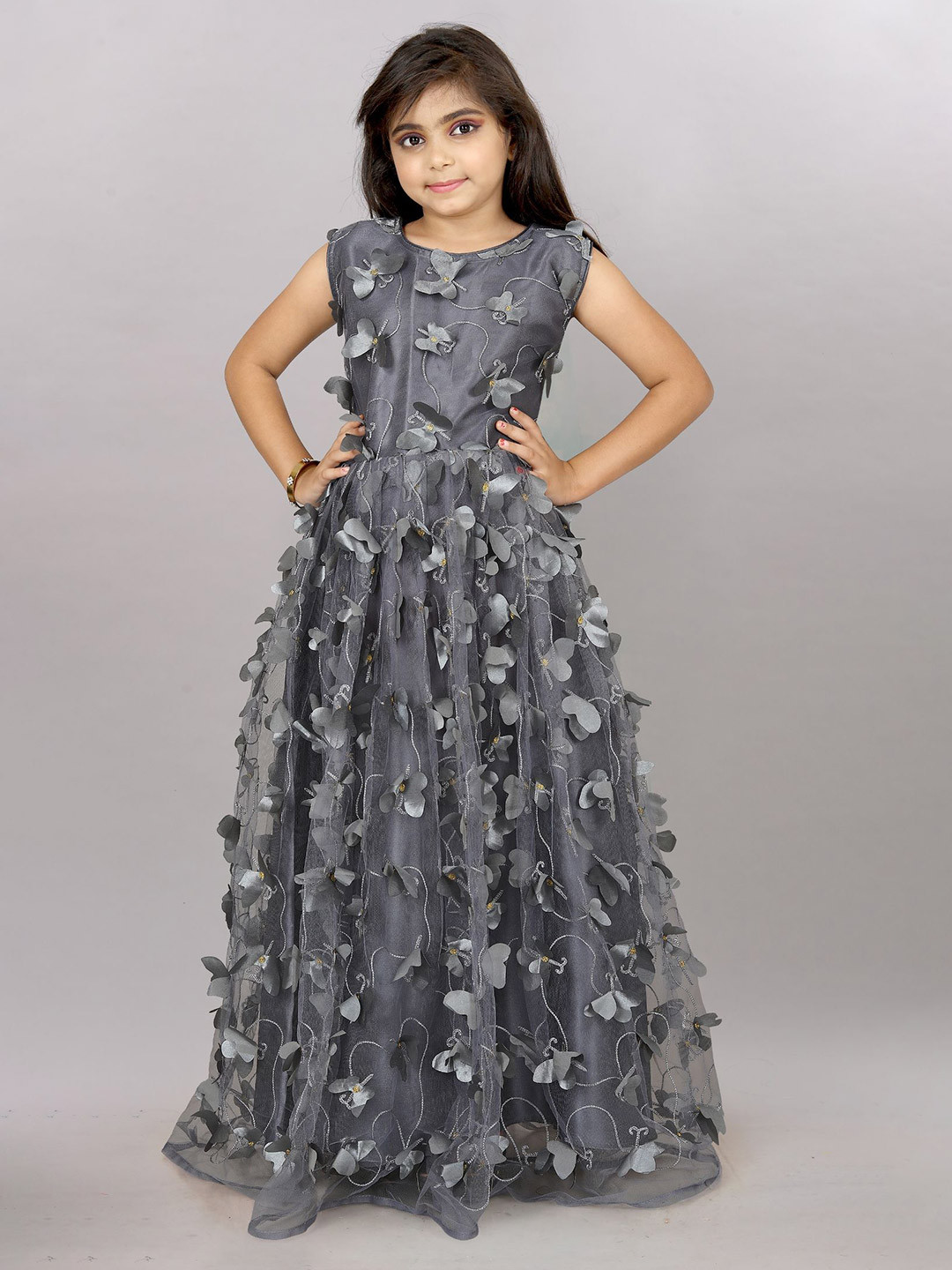 Buy JULEE Girl Floral Embroidered Net Gown Dress - Dresses for Girls ...