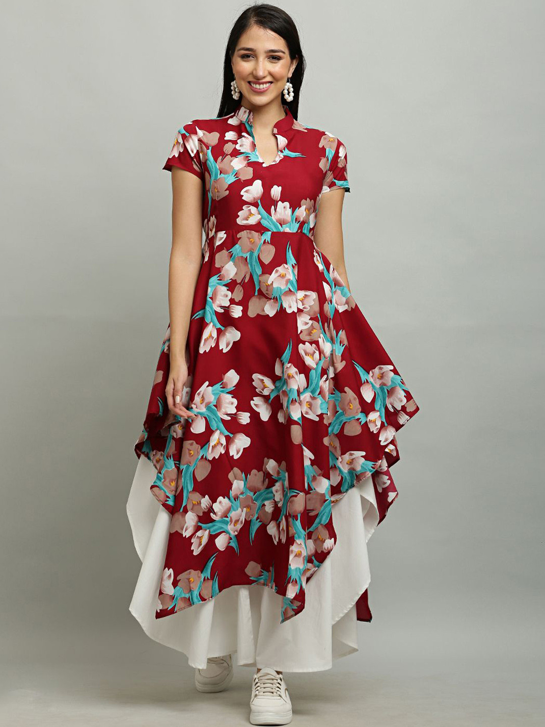 Buy EZIS FASHION Women Printed Fit & Flared Maxi Dress - Dresses for ...