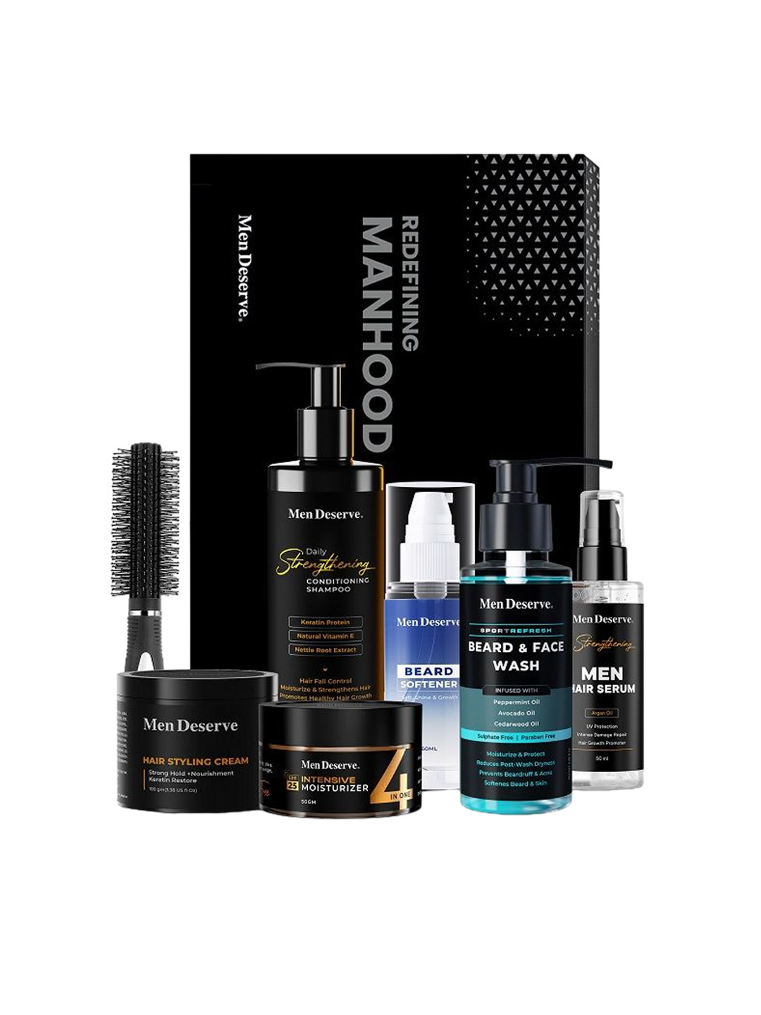 Buy Men Deserve Set Of 7 Beard & Grooming Kit - Grooming Gift Set for ...