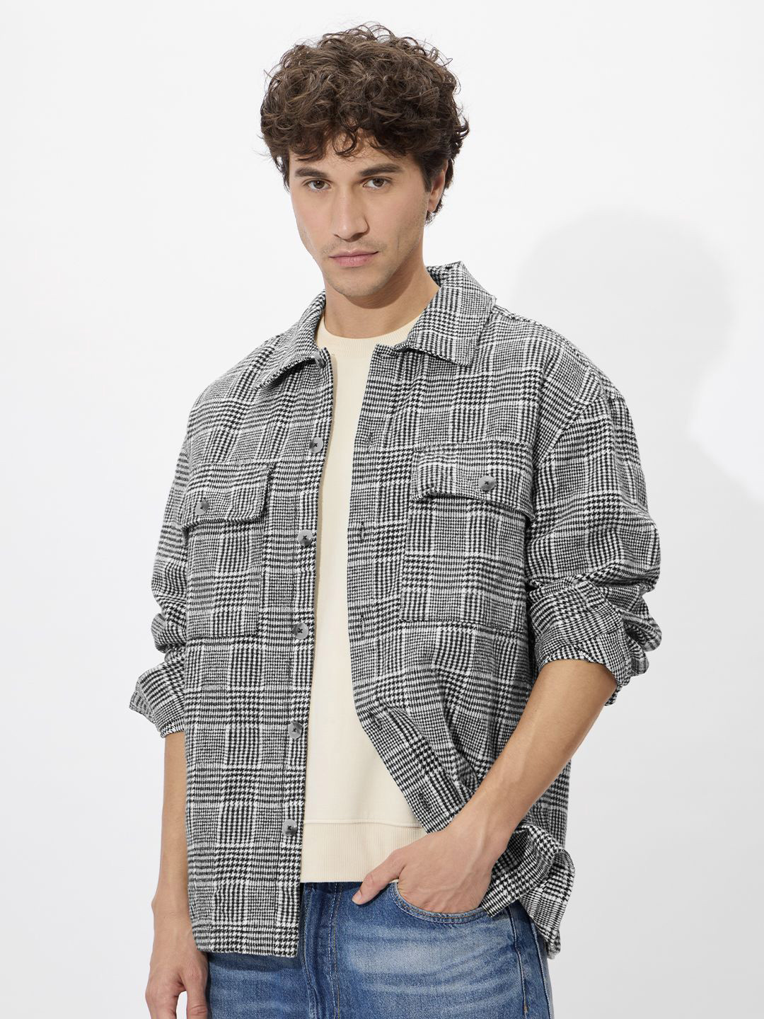 Buy The Souled Store Men Checked Cotton Oversized Casual Shackets ...