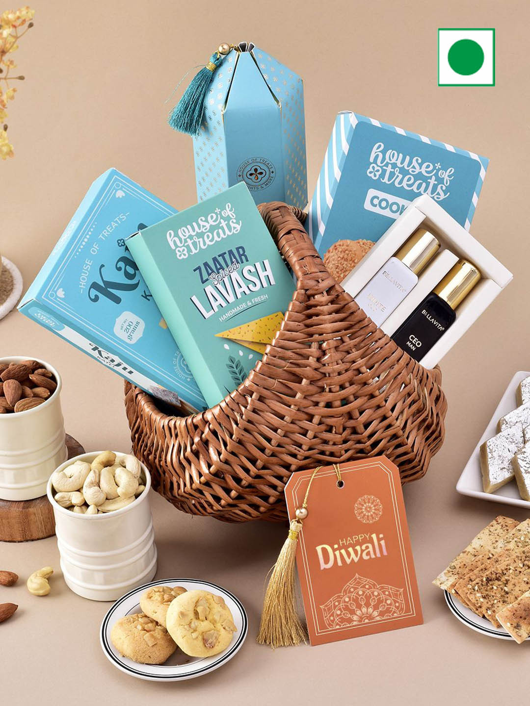 Buy Hyperfoods 5 Pcs Moon Shaped Diwali Basket: - Assorted Gifts for ...