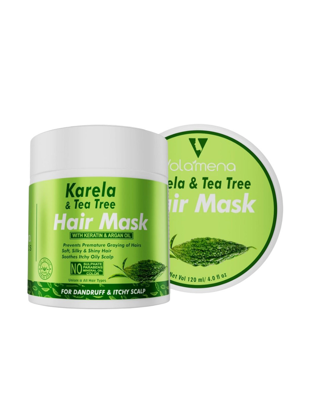 Buy Volamena Karela & Tea Tree Hair Mask For Dandruff & Itchy Scalp 120 ...
