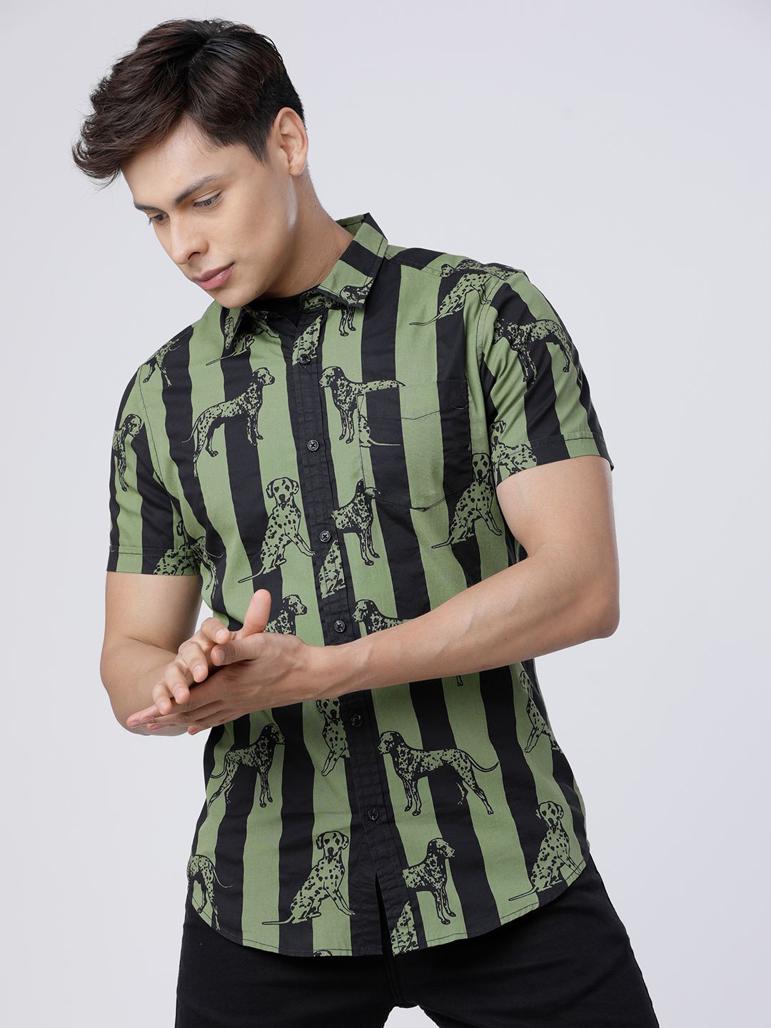 Buy LOCOMOTIVE Men Premiums Printed Slim Fit Shirt - Shirts for Men 30837429 | Myntra