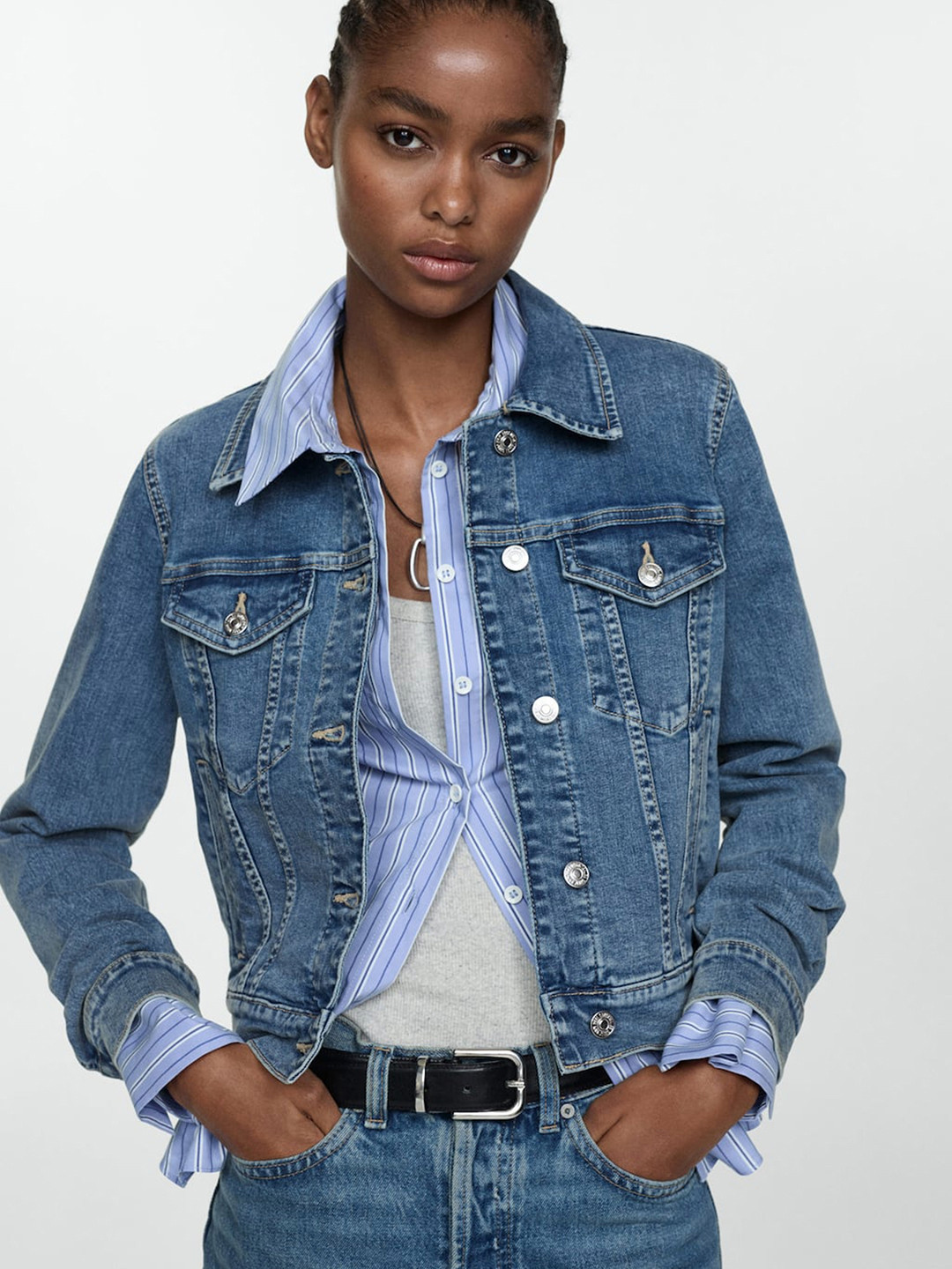 Buy MANGO Denim Jacket - Jackets for Women 30543759 | Myntra