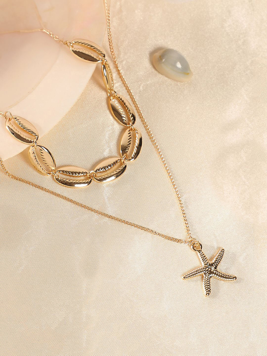 Buy SOHI The Bahamas Gold Plated Layered Necklace - Necklace And Chains ...