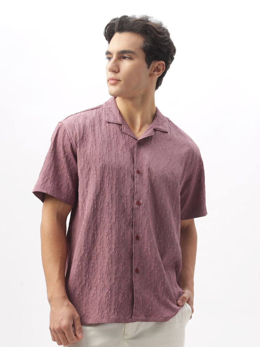 Buy HAMPTONS Men Crochet Self Design Fabric Vacation Shirt - Shirts for ...