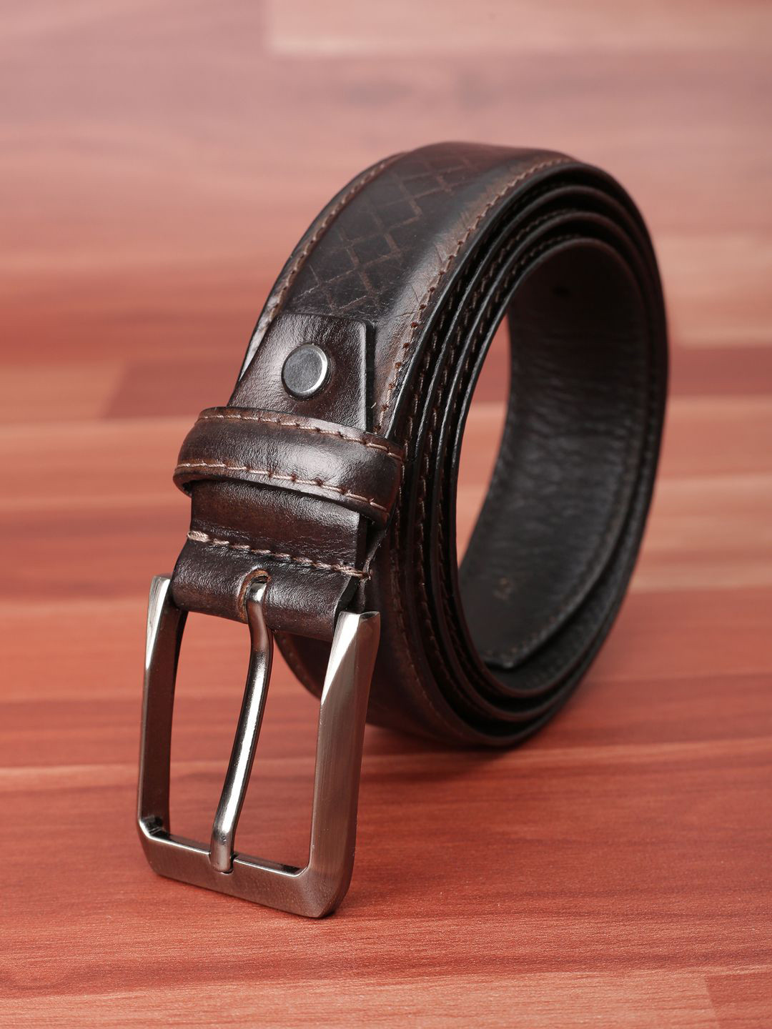 Buy Peter England Men Textured Leather Formal Belt - Belts for Men ...
