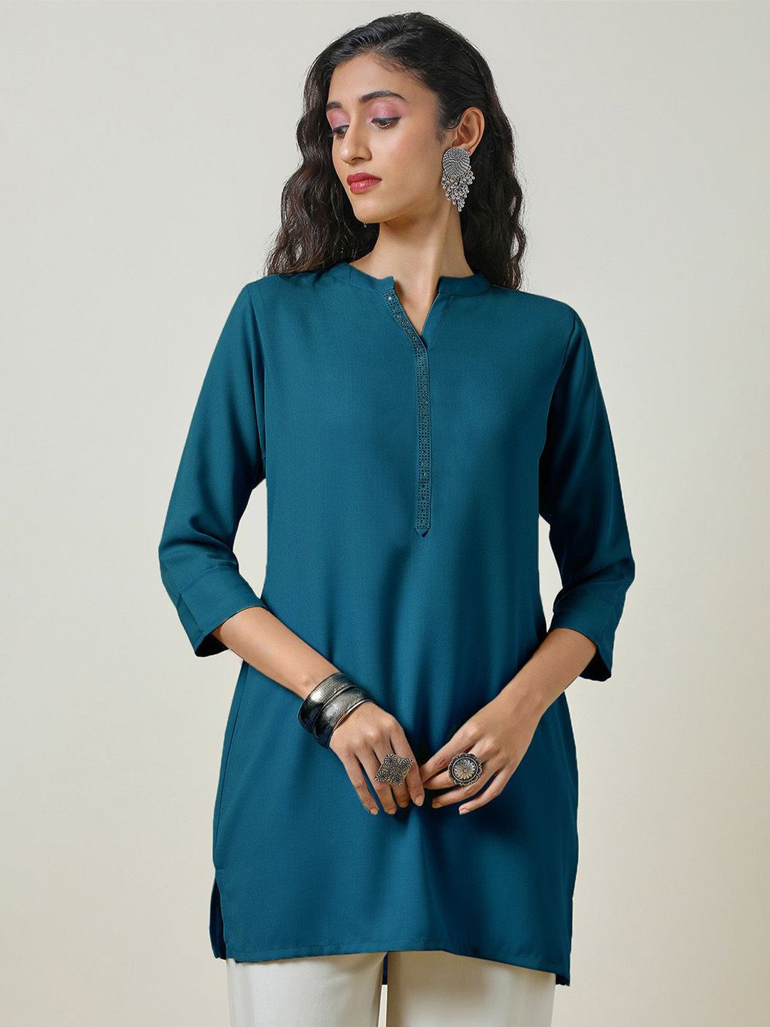 Buy Soch Women Mandarin Collar Tunic - Tunics for Women 30887505 | Myntra
