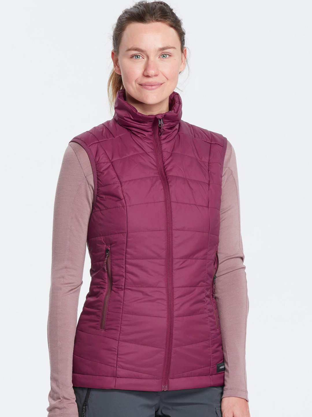 Buy FORCLAZ By Decathlon Women Purple Upto 10 Degrees Warm Padded Vest ...