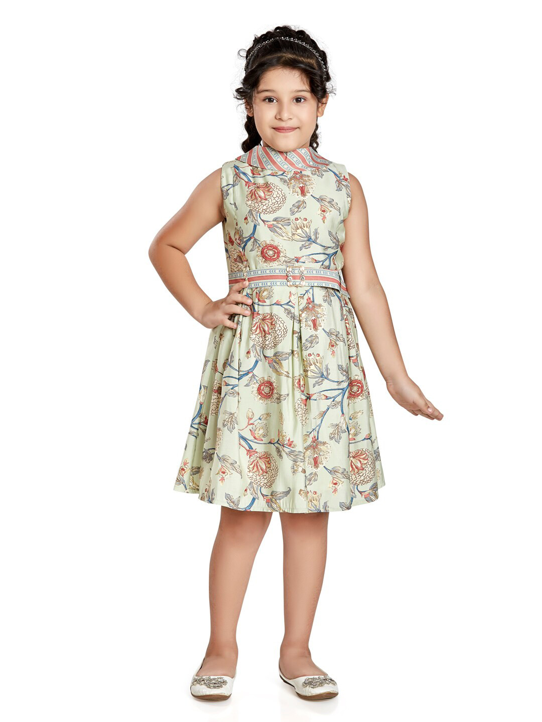 Buy Peppermint Green Floral Satin Dress - Dresses for Girls 20240978 ...