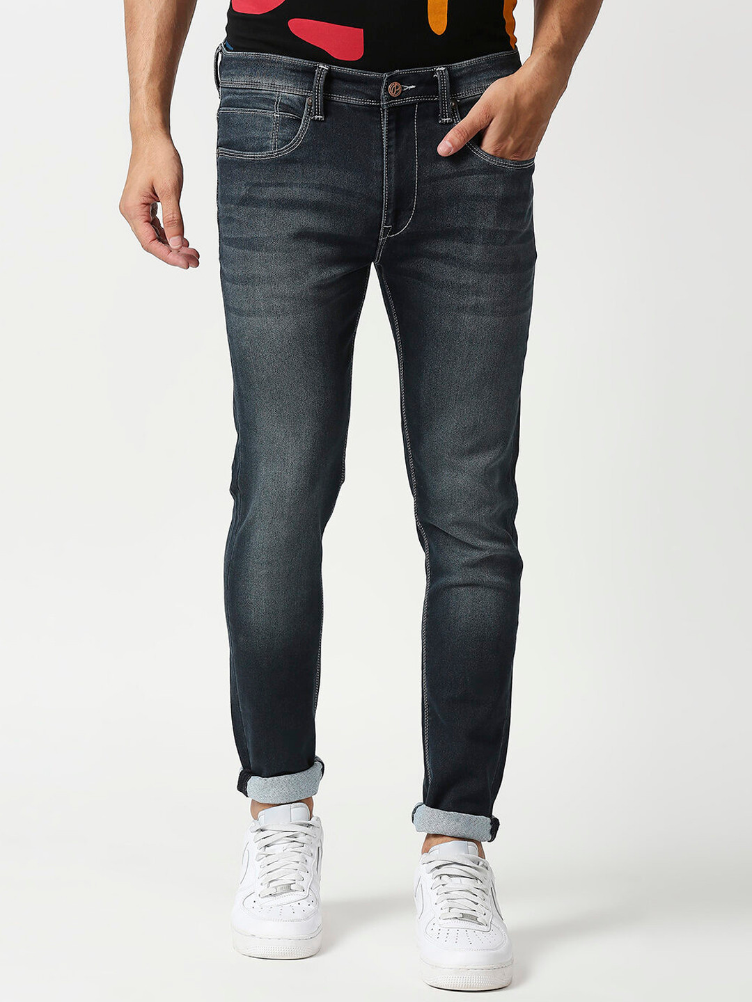 Buy Pepe Jeans Men Blue Skinny Fit Heavy Fade Stretchable Jeans - Jeans ...