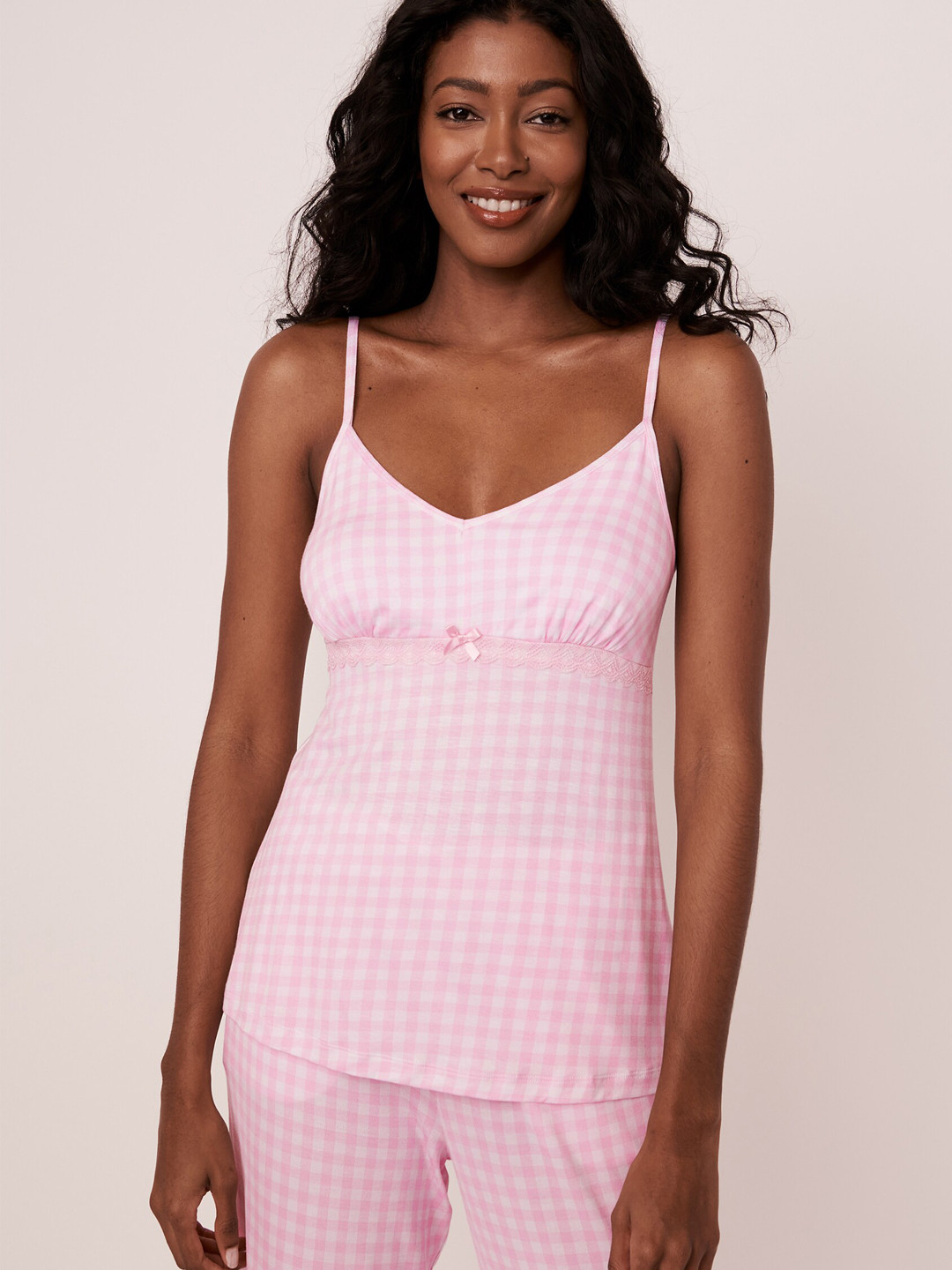 Buy La Vie En Rose Women Pink Checked Camisole - Camisoles for Women ...