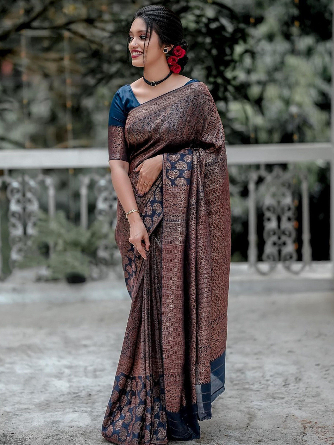 Buy SHOP DROP Woven Design Ethnic Motifs Zari Mysore Silk Saree ...