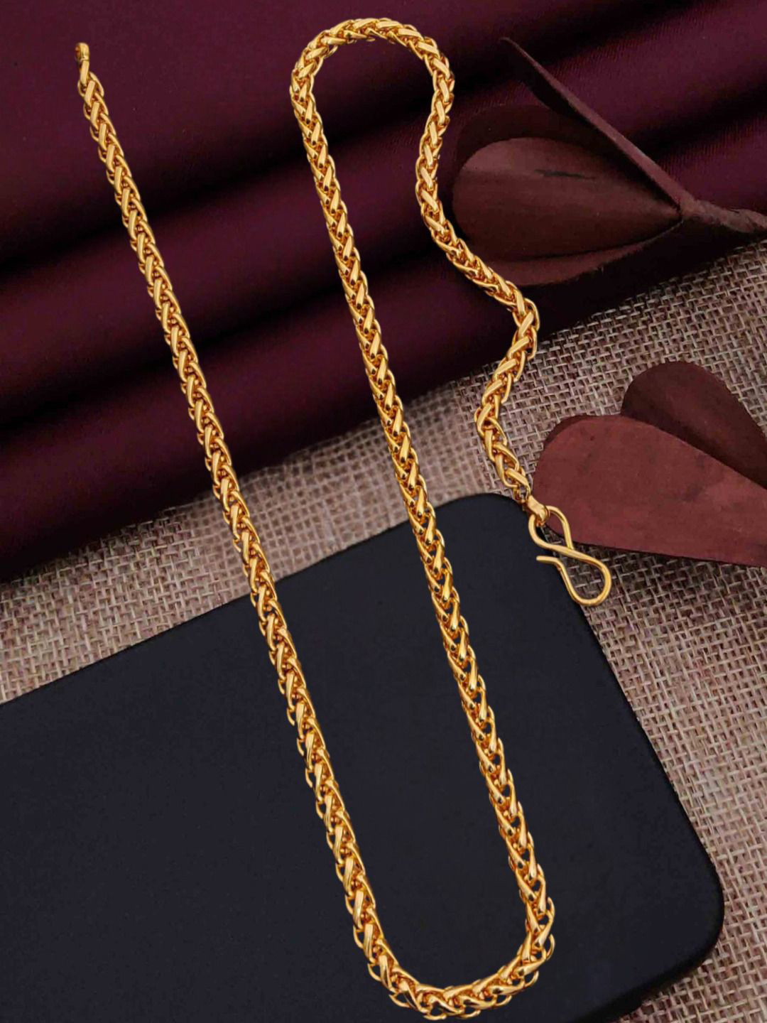 Buy SOLIBELLE Men Gold Plated Minimal Link Chain - Necklace And Chains ...