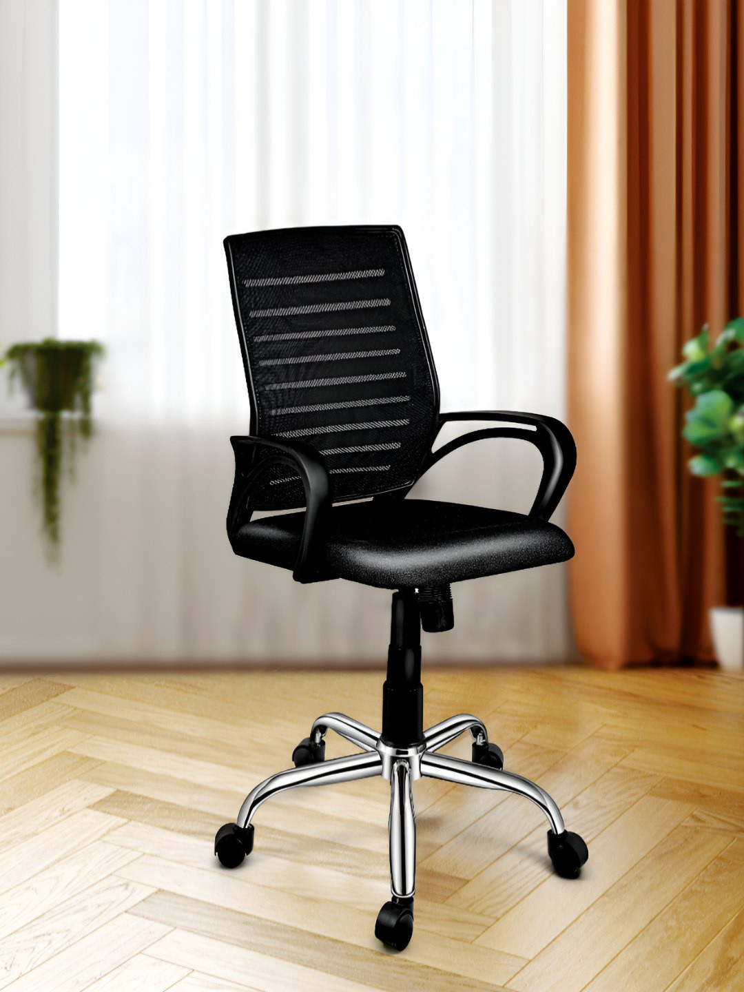 Buy Oakcraft Black Mesh Adjustable Seat Height Study Arm Chair - Study ...