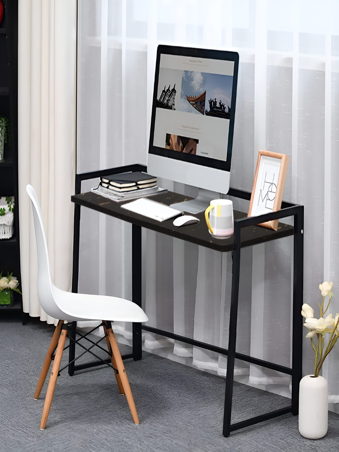 Buy Torche Black MFD Wood Foldable & Portable Study Table - Study Table ...