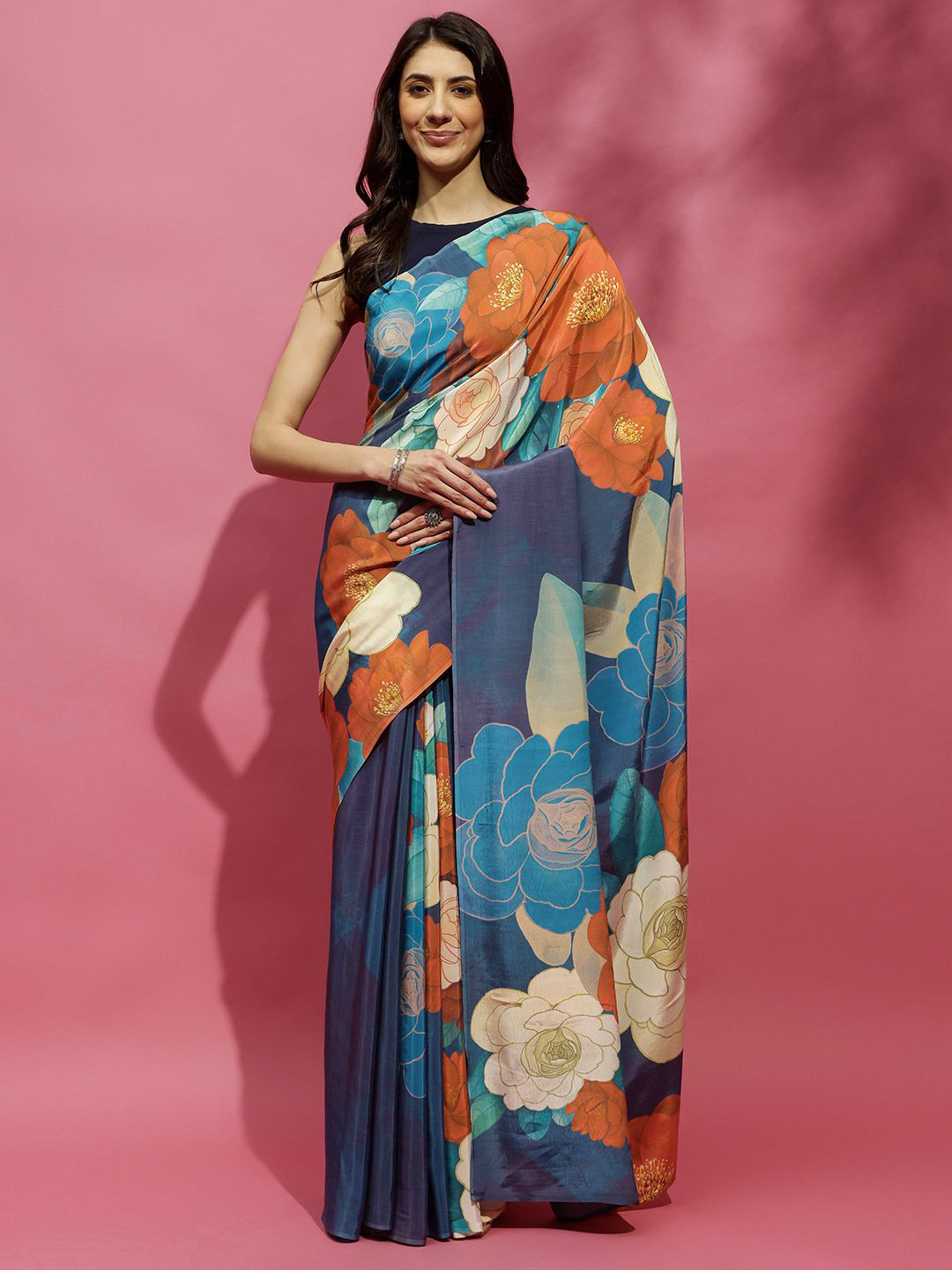 Buy Navyasa By Liva Floral Printed Liva Saree - Sarees for Women ...