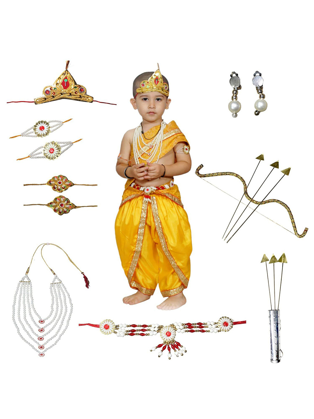 Buy Kaku Fancy Dresses Boys Raja Ram Costume - Clothing Set for Boys ...